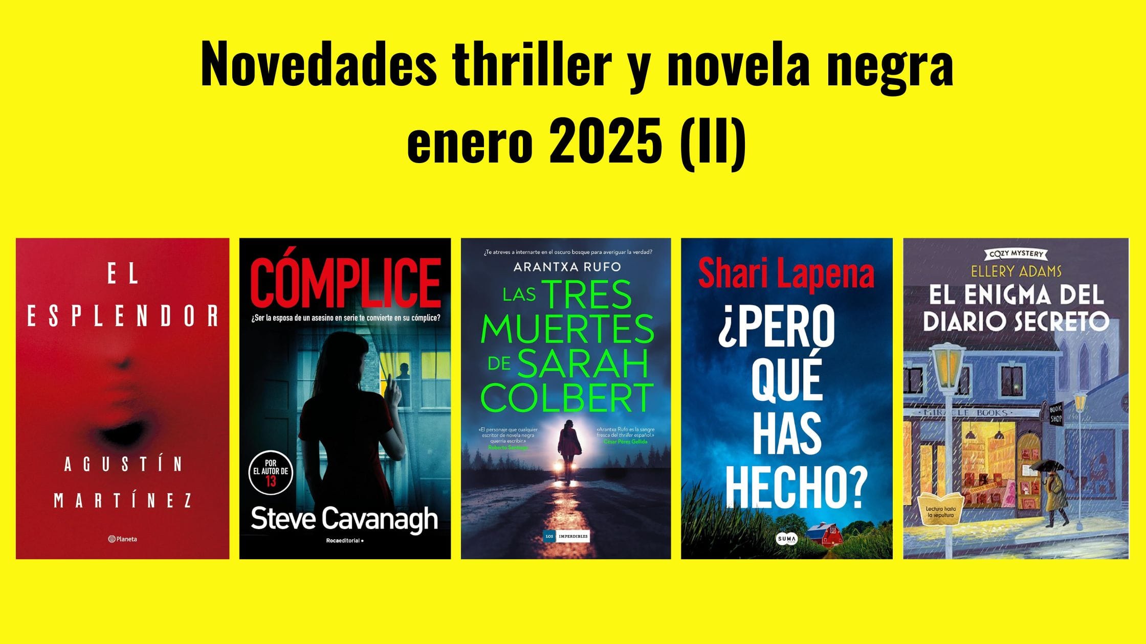 Novedades editoriales thriller y novela negra enero 2025 (II)